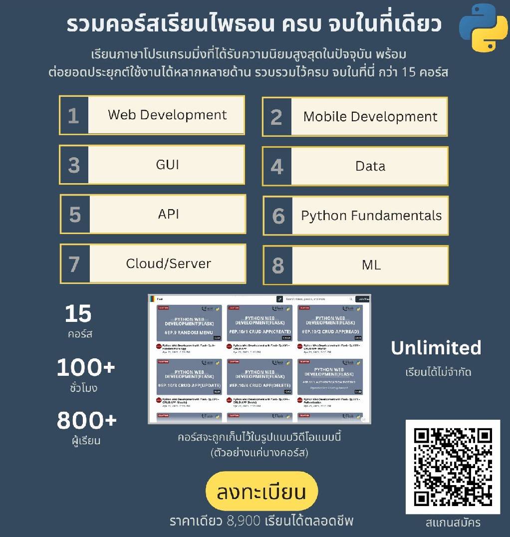 Python Online Courses รวมคอร์สเรียนไพธอนออนไลน์ | STACKPYTHON